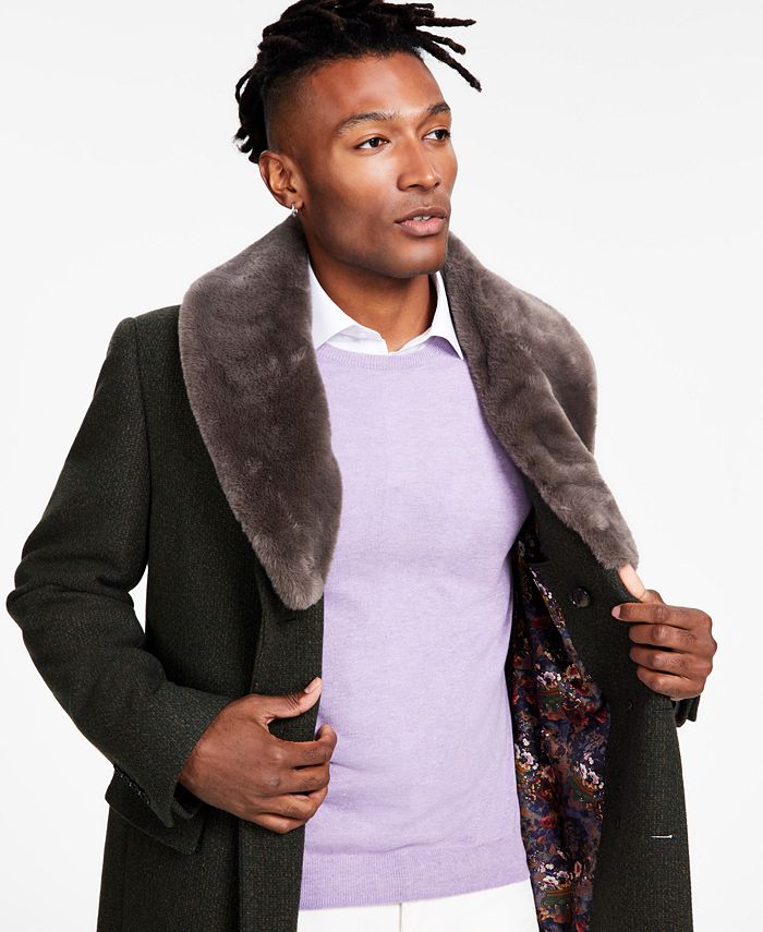 Tayion Collection Men's Classic-Fit Double-Breasted Wool Blend ...