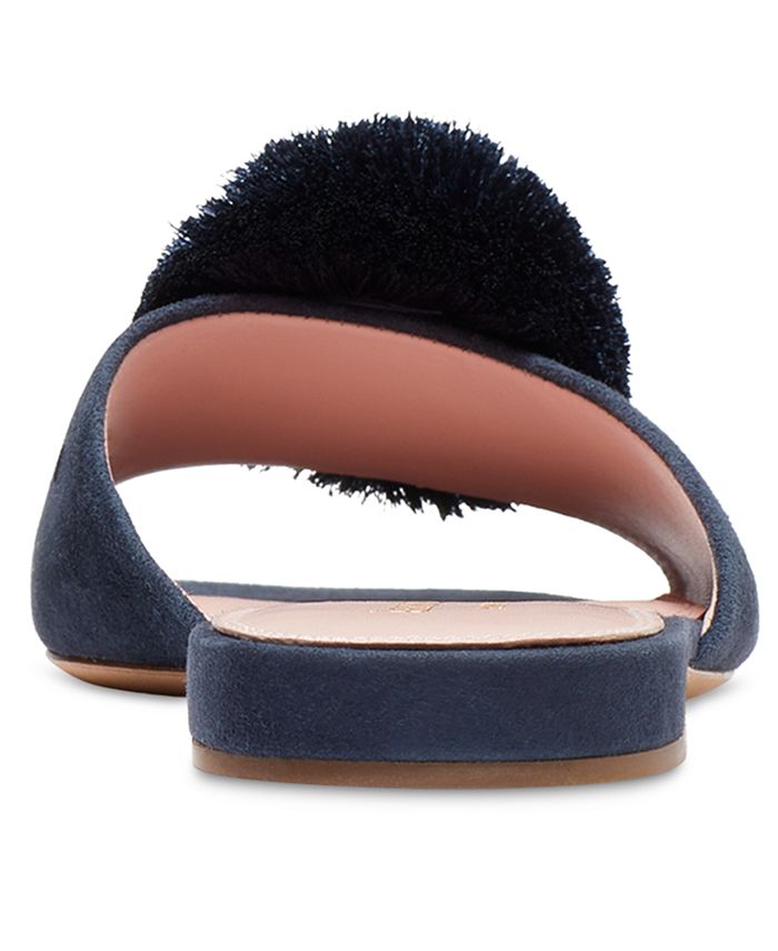 kate spade new york Women's Amour Slip-On Pom Pom Slide Sandals - Macy's