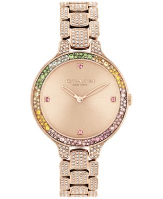 COACH Women's Chelsea Carnation Gold-Tone Stainless Steel Crystal ...