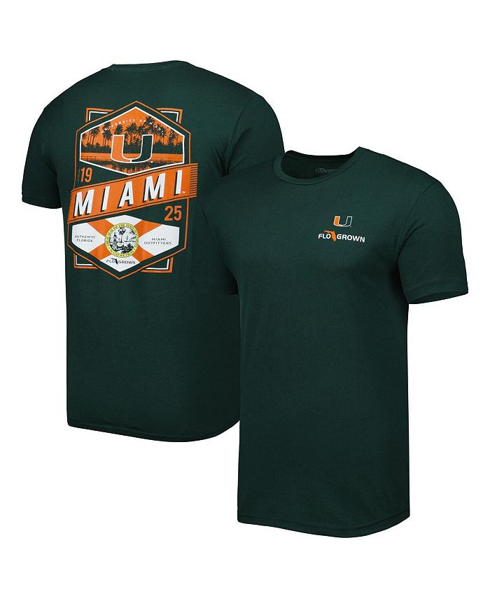 FLoGrown Men's Green Miami Hurricanes Double Diamond Crest T-shirt - Macy's