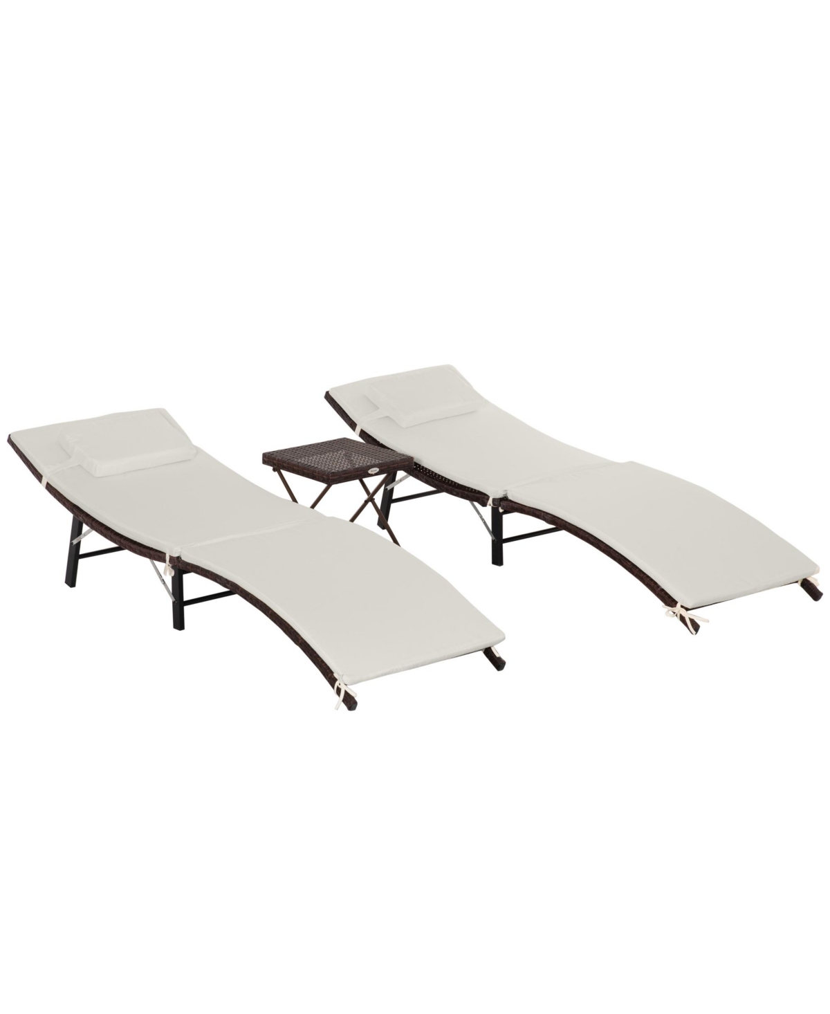 Click here for Outsunny Set of 2 Patio Pe Rattan Chaise Lounge Se... prices