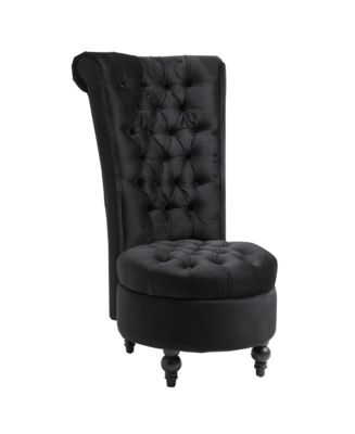 HOMCOM Retro Button-Tufted Royal Design High Back Armless Chair w/Thick ...