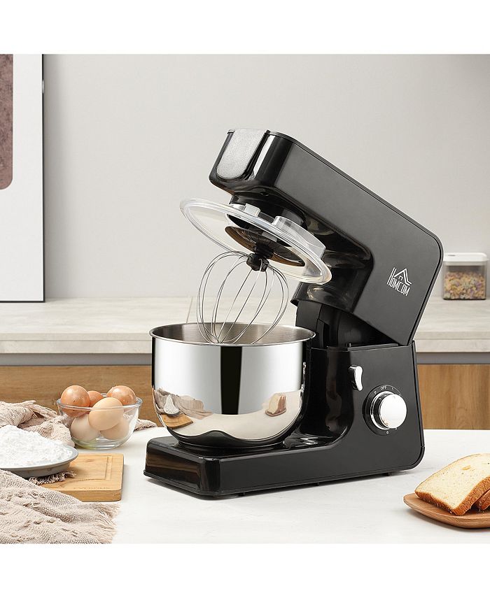 HOMCOM 6 Qt Stand Mixer with 6+1P Speed, 600W Tilt Head Kitchen ...