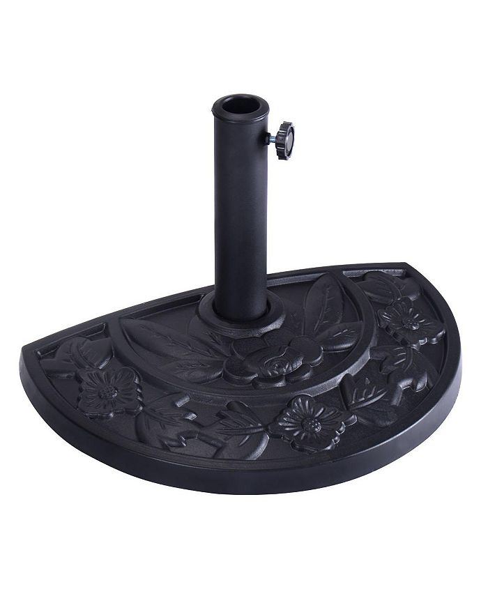 Costway 20'' Outdoor Patio Half Round Umbrella Base Stand Resin Deck ...