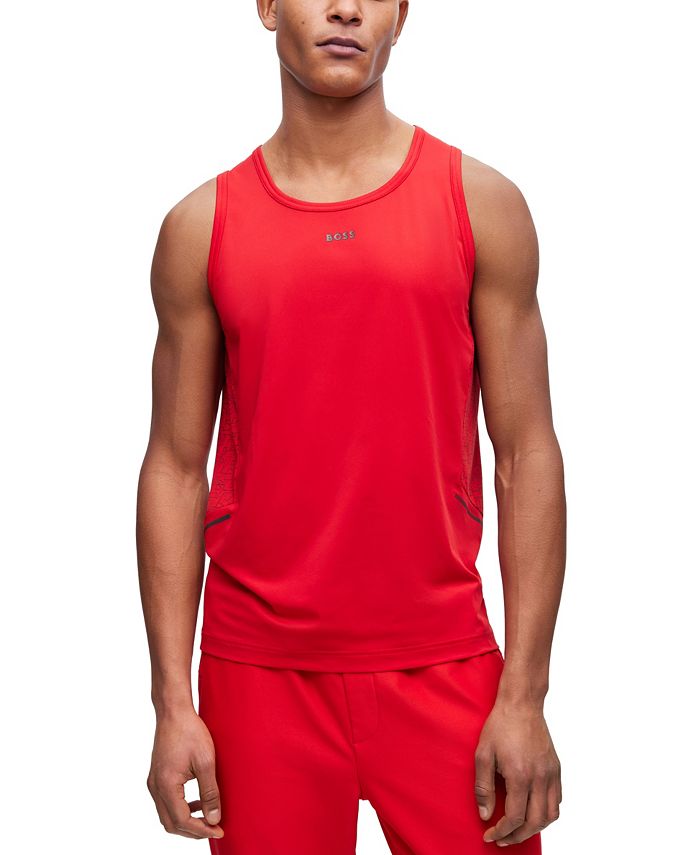 Hugo Boss Men's Slim-Fit Decorative Reflective Pattern Tank Top - Macy's