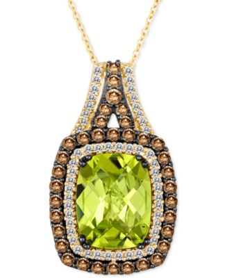 Le Vian® Peridot (2-1/2 ct. t.w.) & Diamond (1/2 ct. t.w.) Halo 18 ...