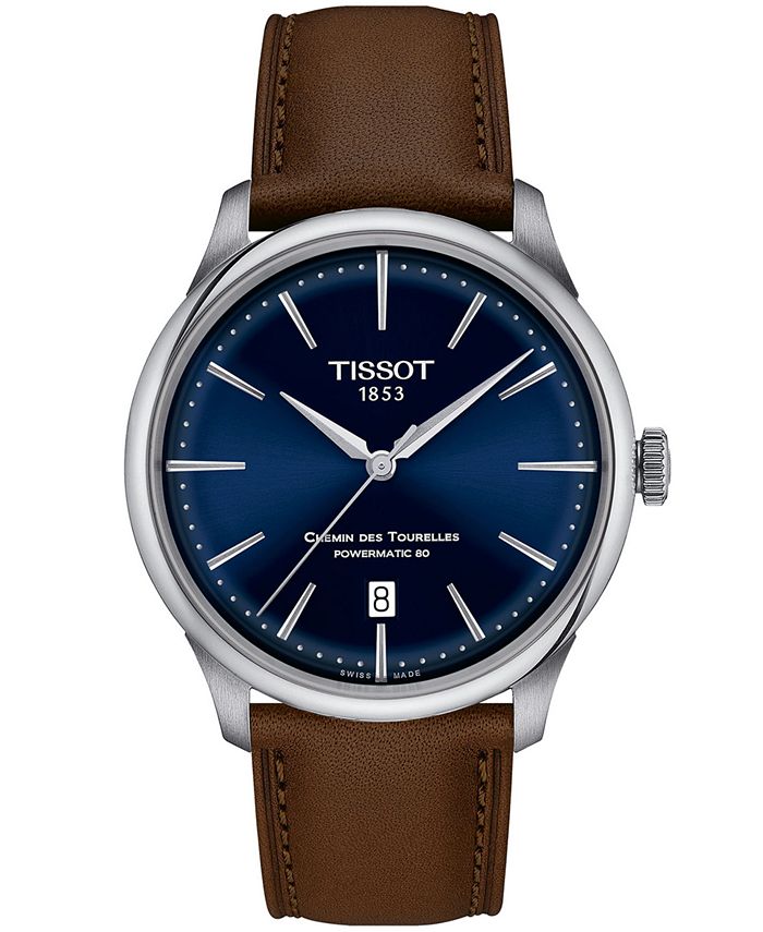 Tissot Unisex Swiss Automatic Chemin des Tourelles Powermatic 80 Brown ...