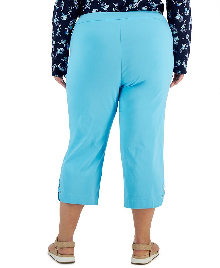 Jm Collection Plus Size Lattice Hem Capri Pants Created For Macys