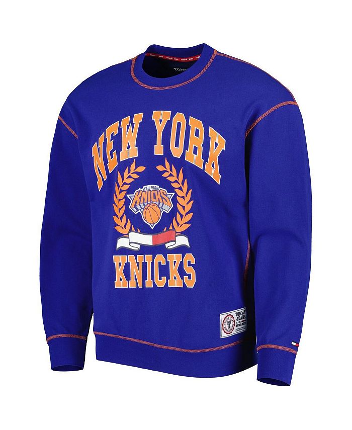 Tommy Jeans Men's Blue New York Knicks Peter French Terry Pullover ...