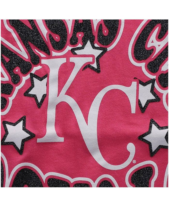 New Era Big Girls Pink Kansas City Royals Jersey Stars V-Neck T-shirt ...