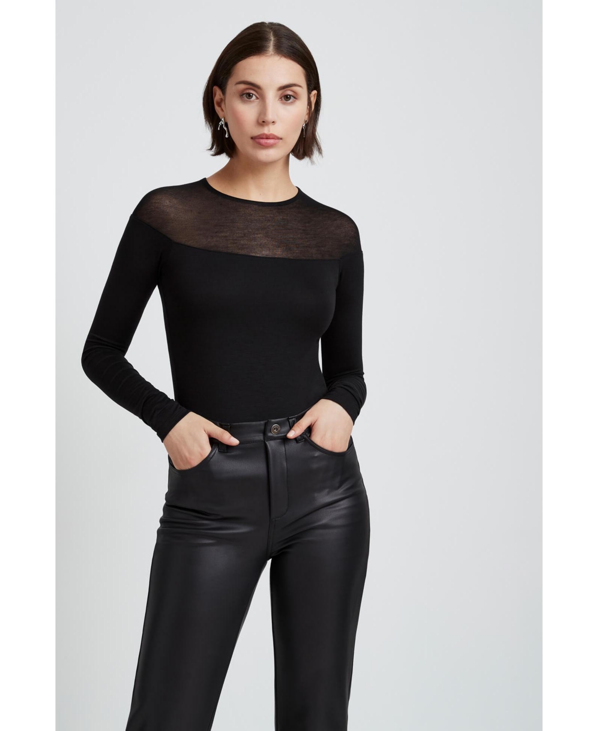 Click here for Marcella Plus Size Pearl Top - Black prices