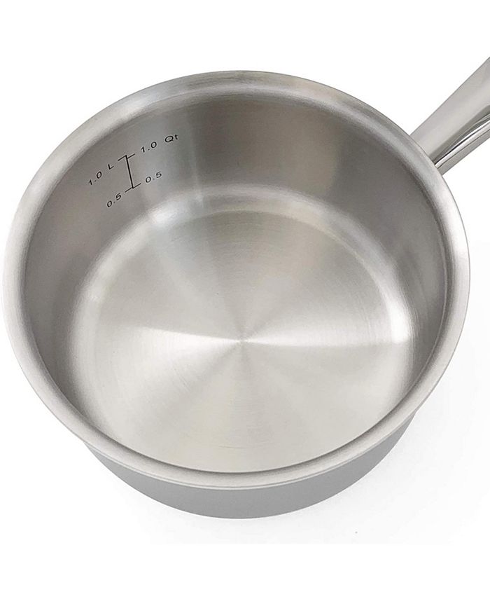 Mega Casa Megacasa 1.6 Quart Triple-Ply Stainless Steel Saucepan with ...