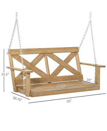 Outsunny 2 Person Porch Swing, Patio Swing, Outdoor Swing Bench with ...