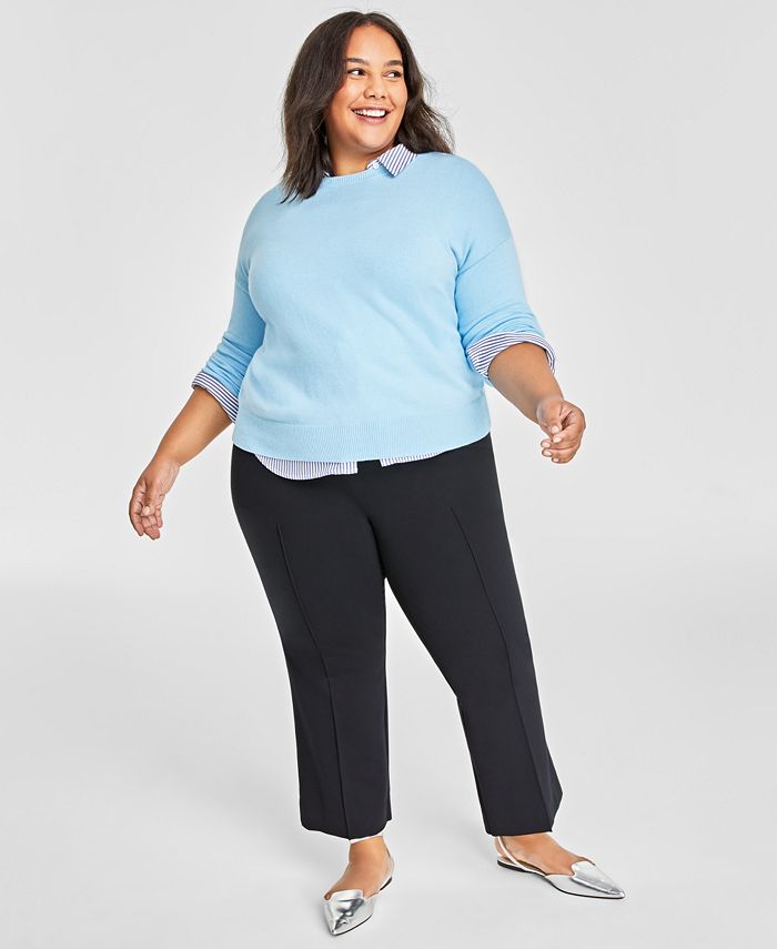 On 34th Plus Size Crewneck Sweater, Created for Macy's - Macy's