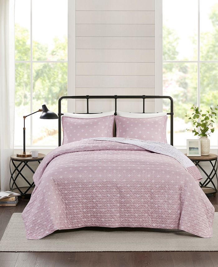 Madison Park Cassel 3 Piece Reversible Microfiber Quilt Set, King ...