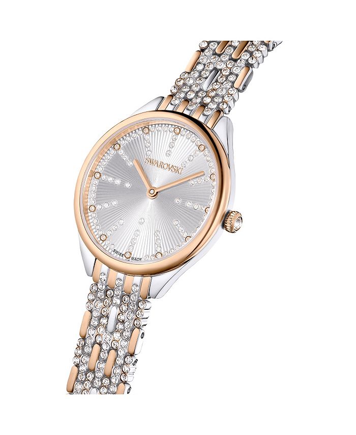 Swarovski Women's Quartz Attract Mixed Metal Watch, Swiss Made 30mm ...