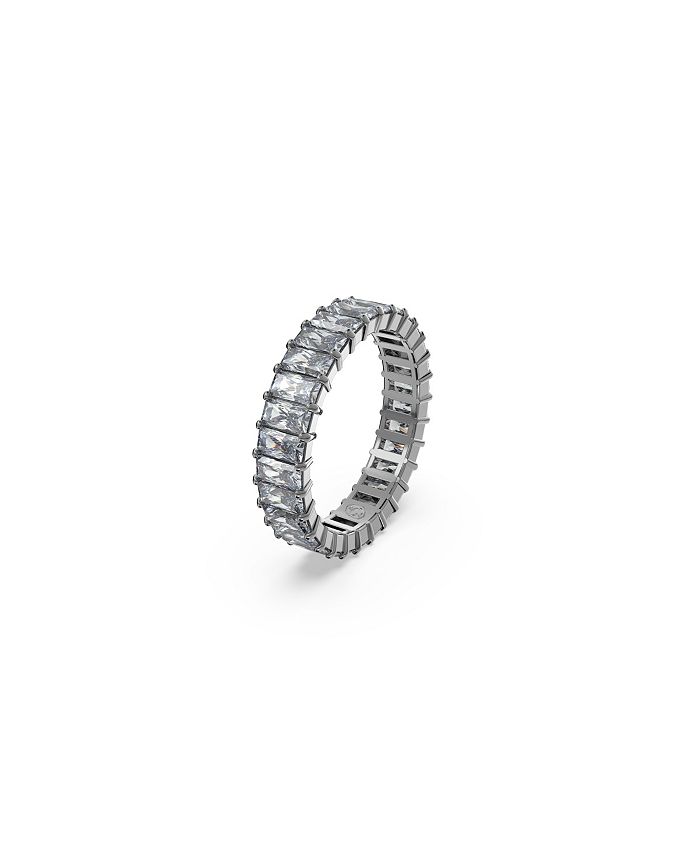 Swarovski Crystal Baguette Cut Gray Matrix Ring - Macy's