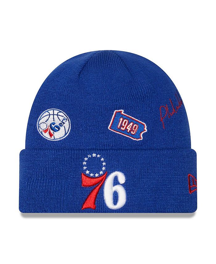 New Era Men's Royal Philadelphia 76ers Identity Cuffed Knit Hat - Macy's