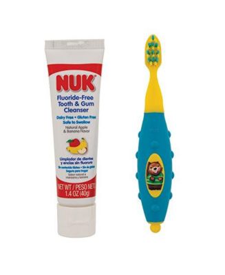 NUK Toddler Grins & Giggles Toothbrush & Cleanser Set, Boy, Blue - Macy's