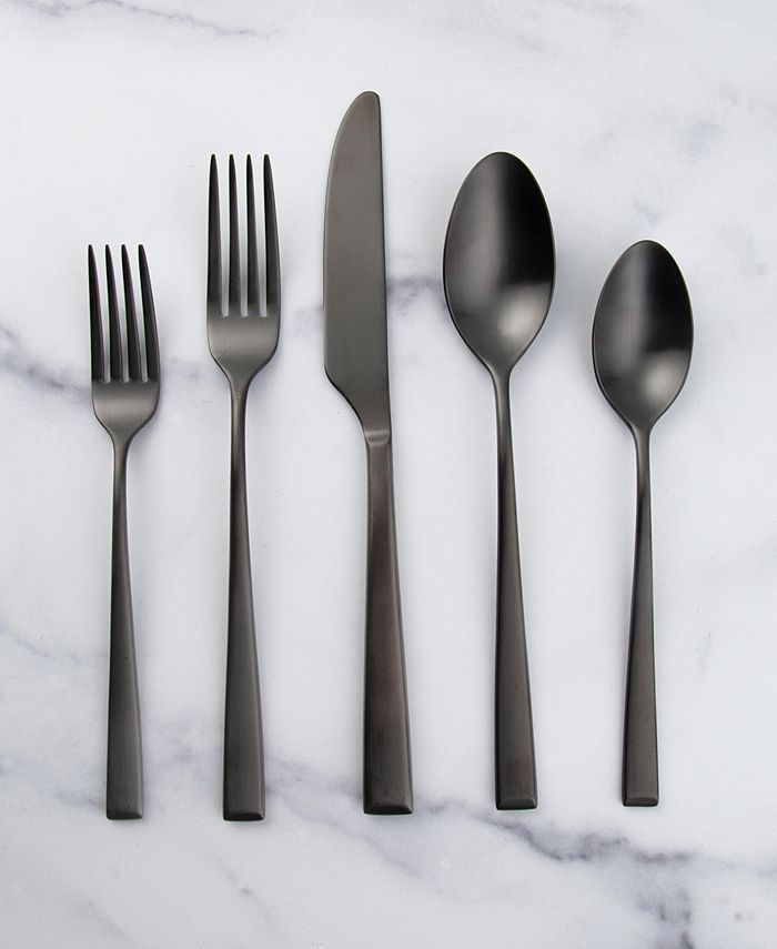 Cambridge Silversmiths Marlise Black Satin 20 Piece 18/10 Stainless ...