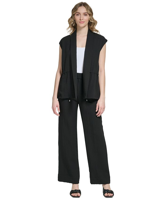 Calvin Klein Open Front Cap Sleeve Jacket - Macy's