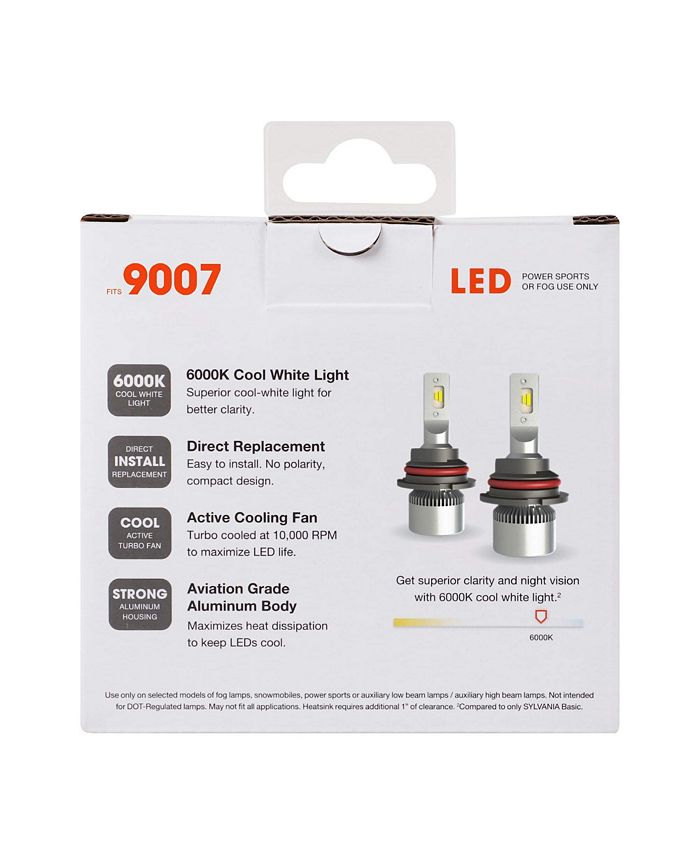 Sylvania 9007 LED Powersport Headlight Bulbs for Off-Road Use or Fog ...