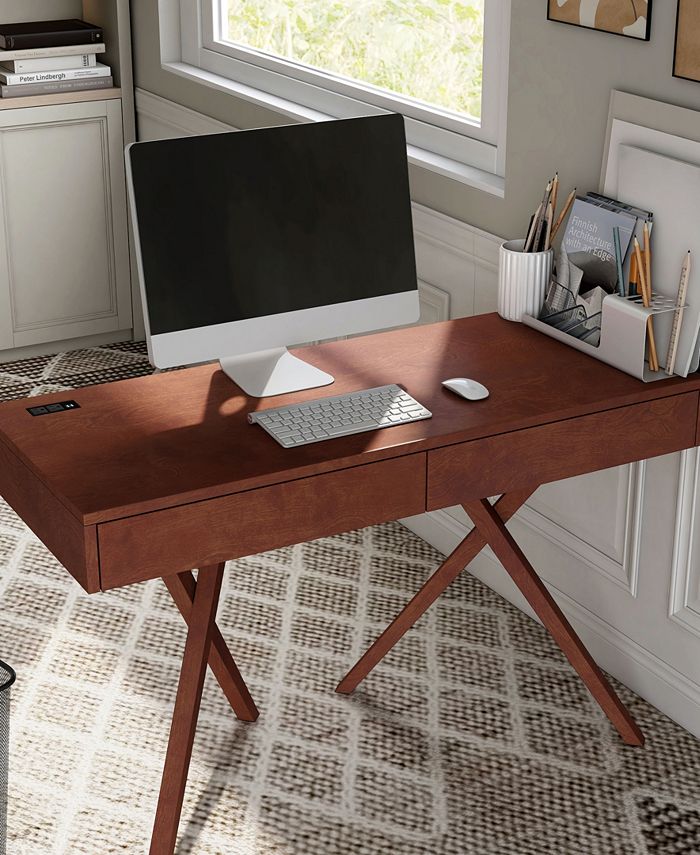 Furniture of America Myles 30" Solid Wood Computer Desk with Universal ...
