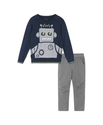 Andy & Evan Toddler Boys Toddler/Child Robot Sweater Set - Macy's