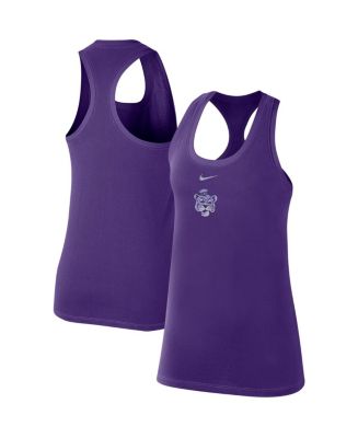 Women's Nike Purple LSU Tigers Varsity Stack Vault Racerback Scoop Neck ...
