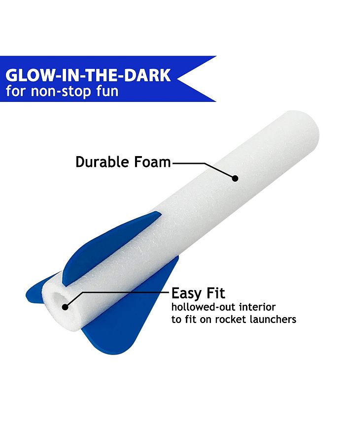 Botabee Glow-in-The-Dark Soft Foam Rocket Refills for Rocket Launchers ...