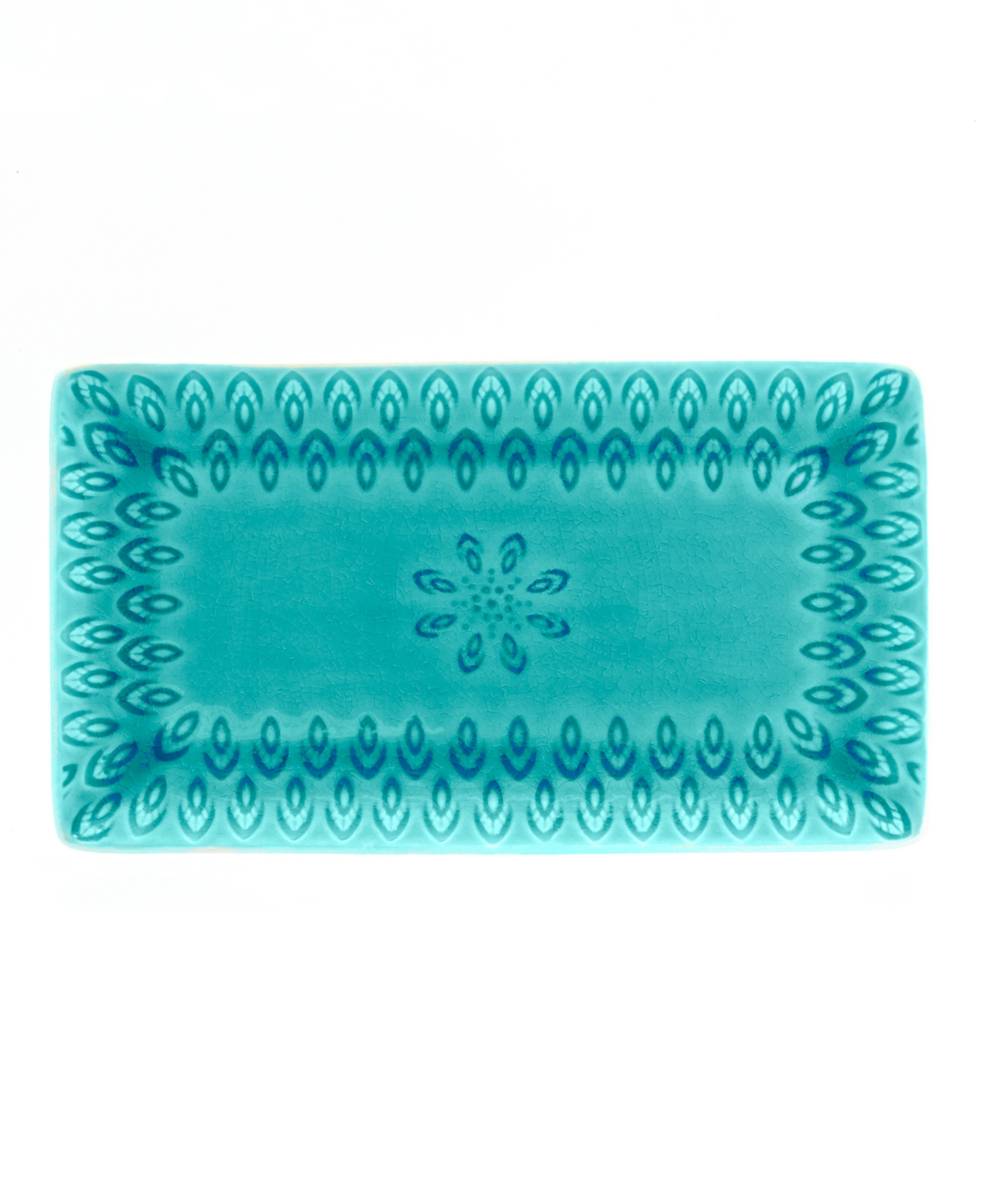 Click here for Euro Ceramica Peacock Rectangular Platter - Lagoon prices