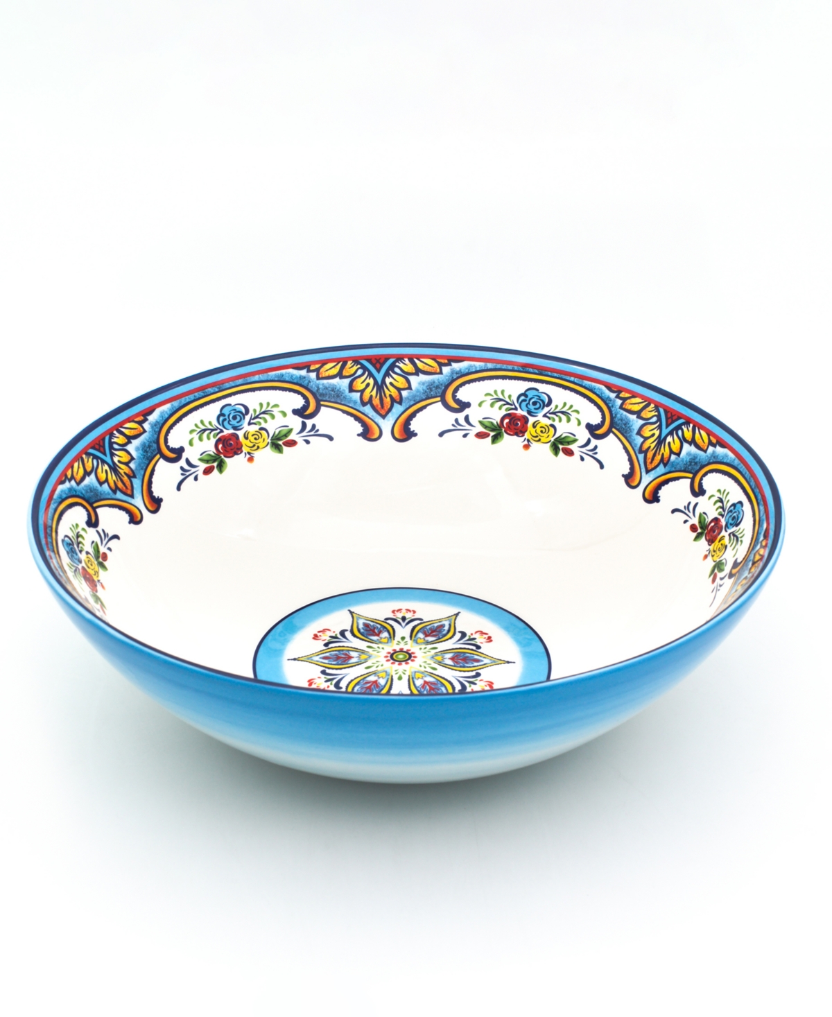 Click here for Euro Ceramica Zanzibar Serving Bowl - Multicolor prices