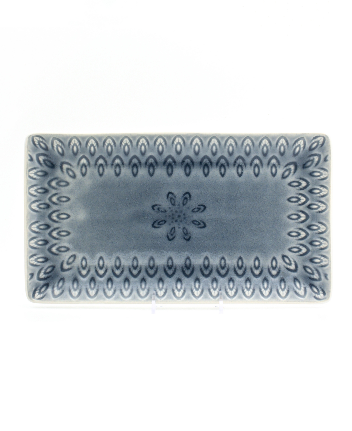 Click here for Euro Ceramica Peacock Rectangular Platter - Grey prices