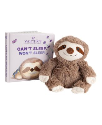 Intelex Warmies Microwavable Plush 13" Sloth & "Can't Sleep. Won't ...