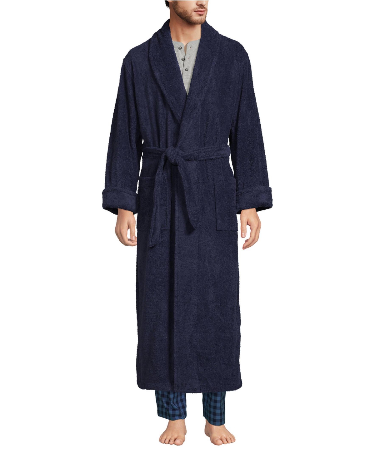 Click here for Lands End Mens Full Length Turkish Terry Robe - De... prices