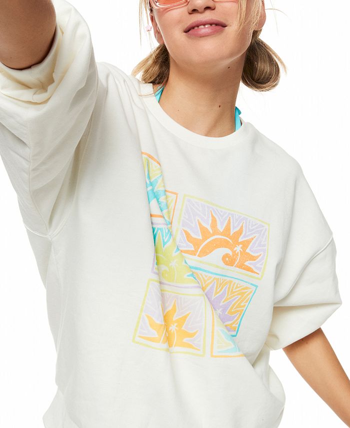 Roxy Juniors' Morning Hike Long-Sleeve Fleece Sweatshirt - Macy's