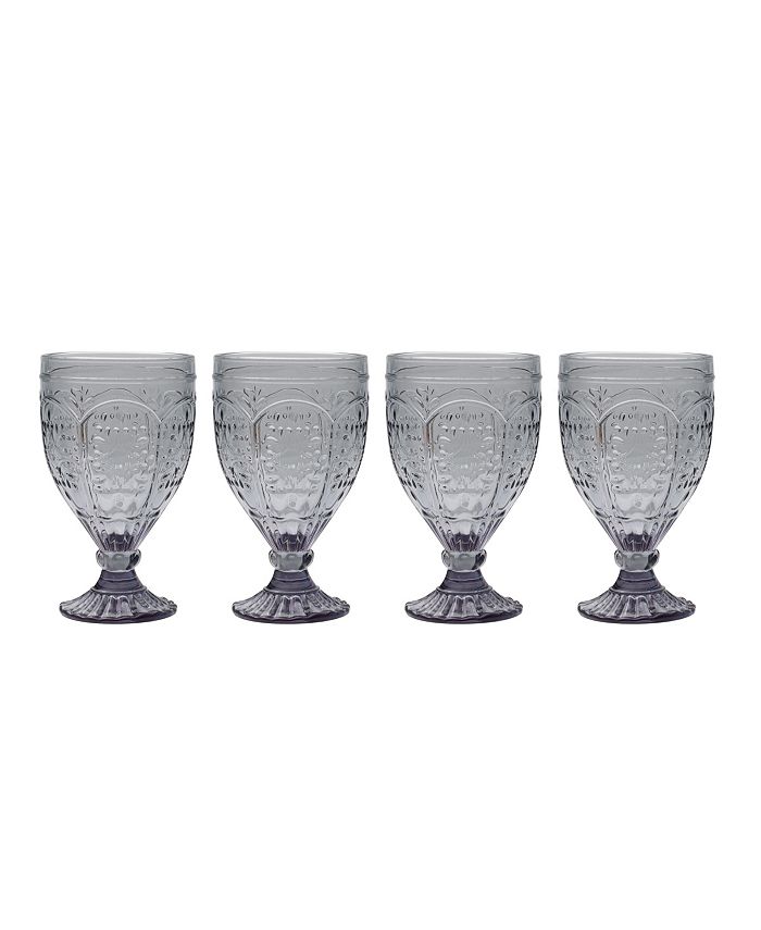 Fitz and Floyd Trestle 12-oz Goblet Glasses 4-Piece Set - Macy's
