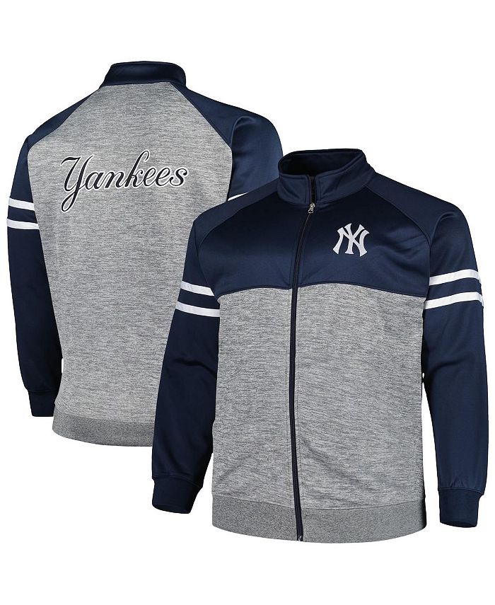 Profile Men's Navy, Heather Gray New York Yankees Big and Tall Raglan ...