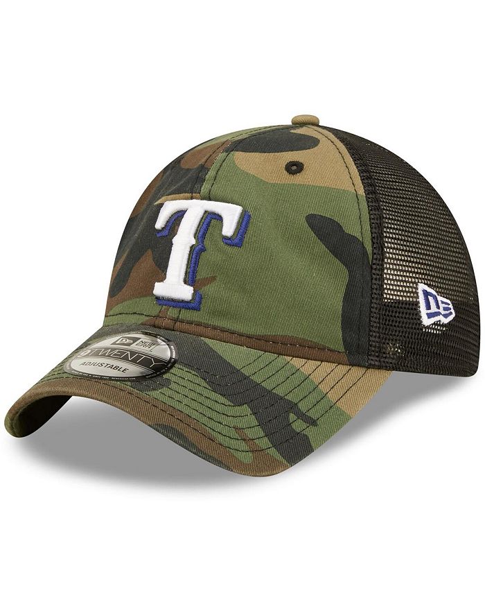 New Era Men's Camo Texas Rangers 9Twenty Trucker Snapback Hat - Macy's