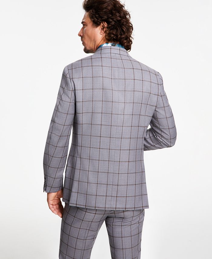 Tallia Men's Slim-Fit Stretch Plaid Suit Jacket - Macy's