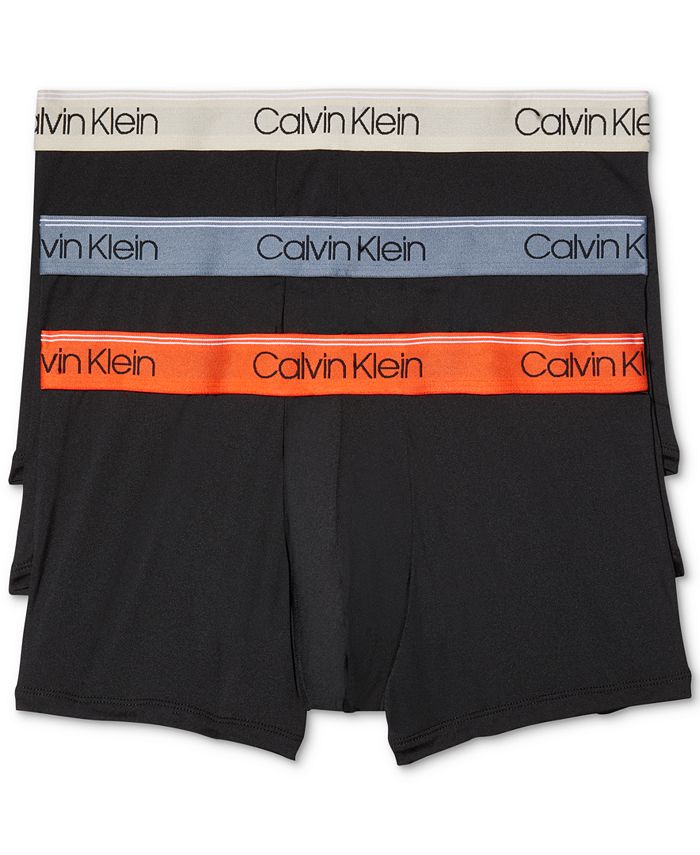 Calvin Klein Men's 3-Pack Microfiber Stretch Low-Rise Trunks Underwear ...