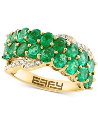 EFFY® Emerald (2-3/4 ct. t.w.) & Diamond (1/6 ct. t.w.) Crossover ...