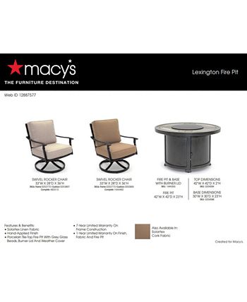 Agio Lexington Outdoor 5-Pc. Chat Set (1 Fire Pit & 4 Swivel Rocker ...