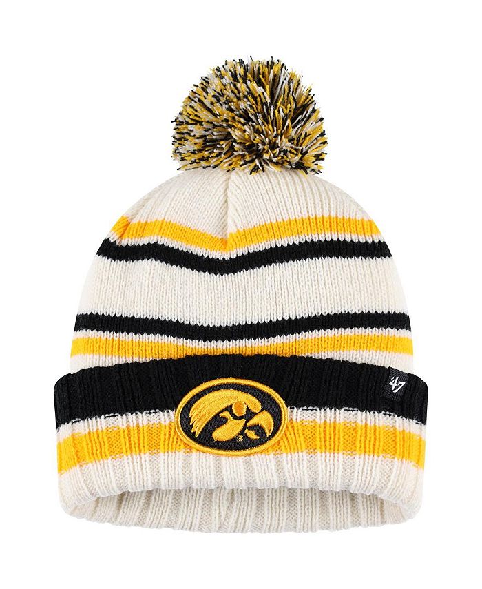 '47 Brand Big Boys and Girls Cream Iowa Hawkeyes Driftway Cuffed Knit ...