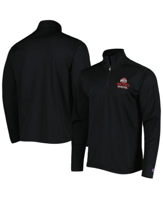 Men's Champion Black Ohio State Buckeyes Textured Quarter-Zip Jacket ...