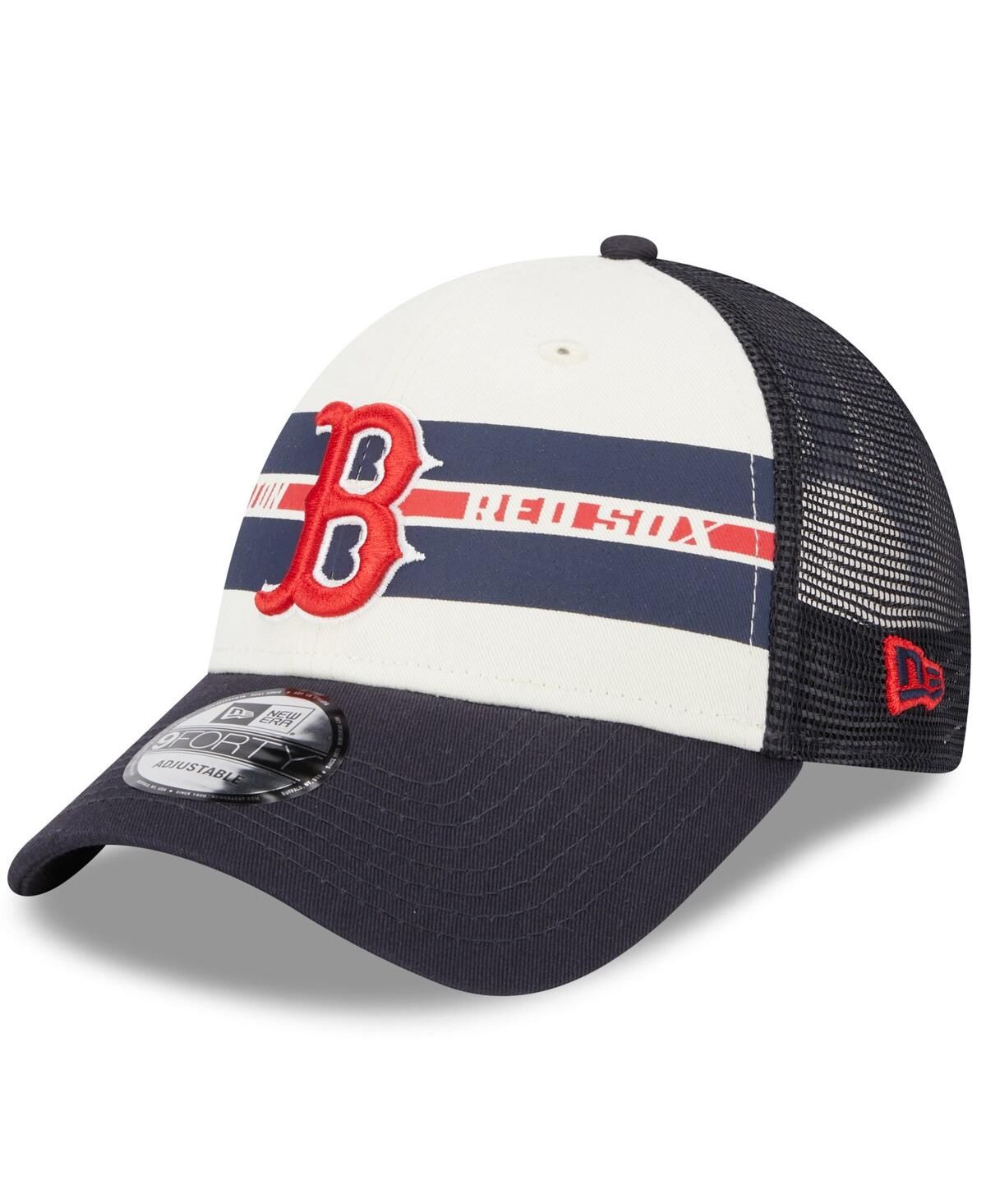 Click here for Mens New Era White  Navy Boston Red Sox Team Strip... prices