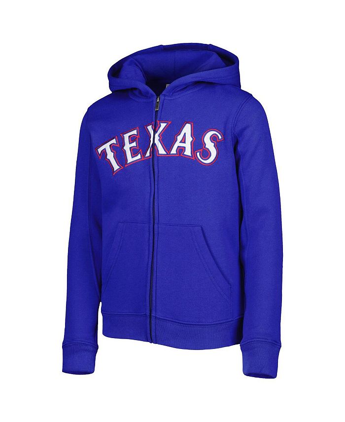 Outerstuff Big Boys and Girls Royal Texas Rangers Wordmark Full-Zip ...