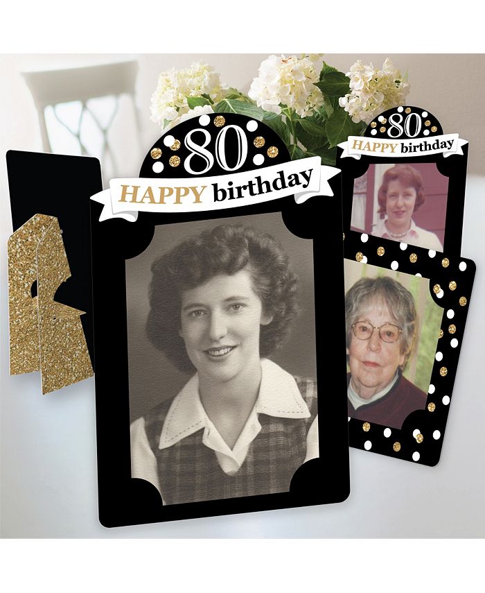 Big Dot of Happiness Adult 80th Birthday Gold Birthday Party 4x6 ...