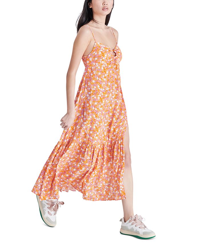 Steve Madden Women's Shayne Floral-Print Crepe Empire-Waist Midi Dress ...