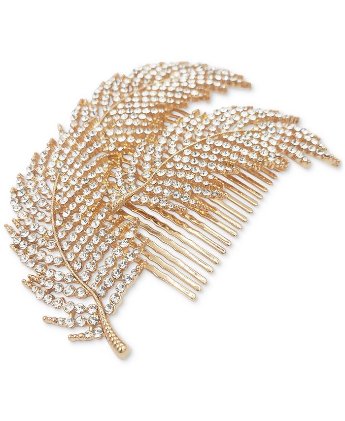 I.N.C. International Concepts Gold-Tone Pavé Feather Hair Comb, Created ...